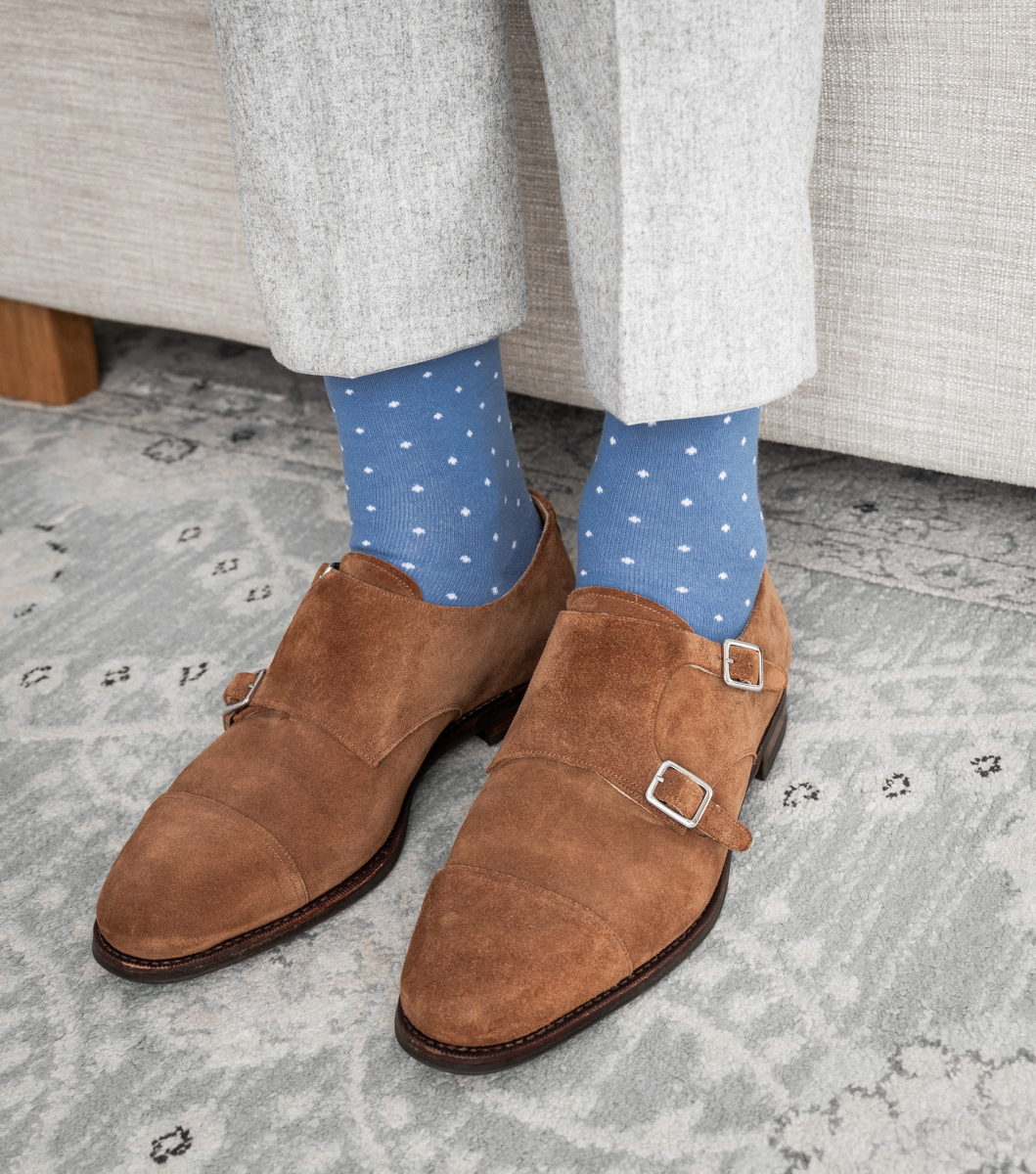 Light blue polka dot socks | bubibubi.eu