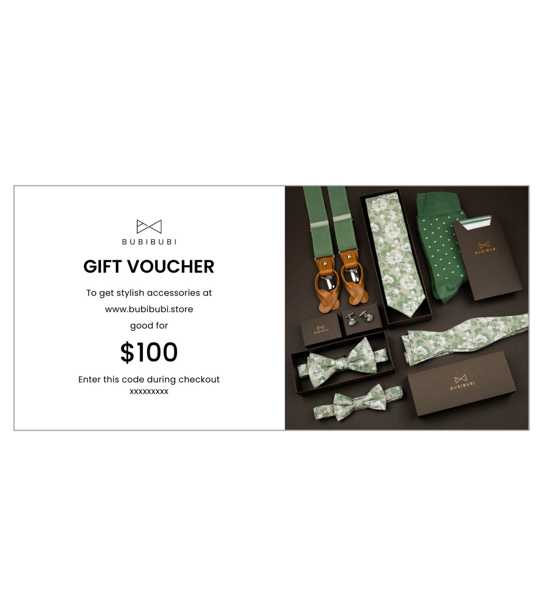 Electronic gift voucher for $100 | bubibubi.store