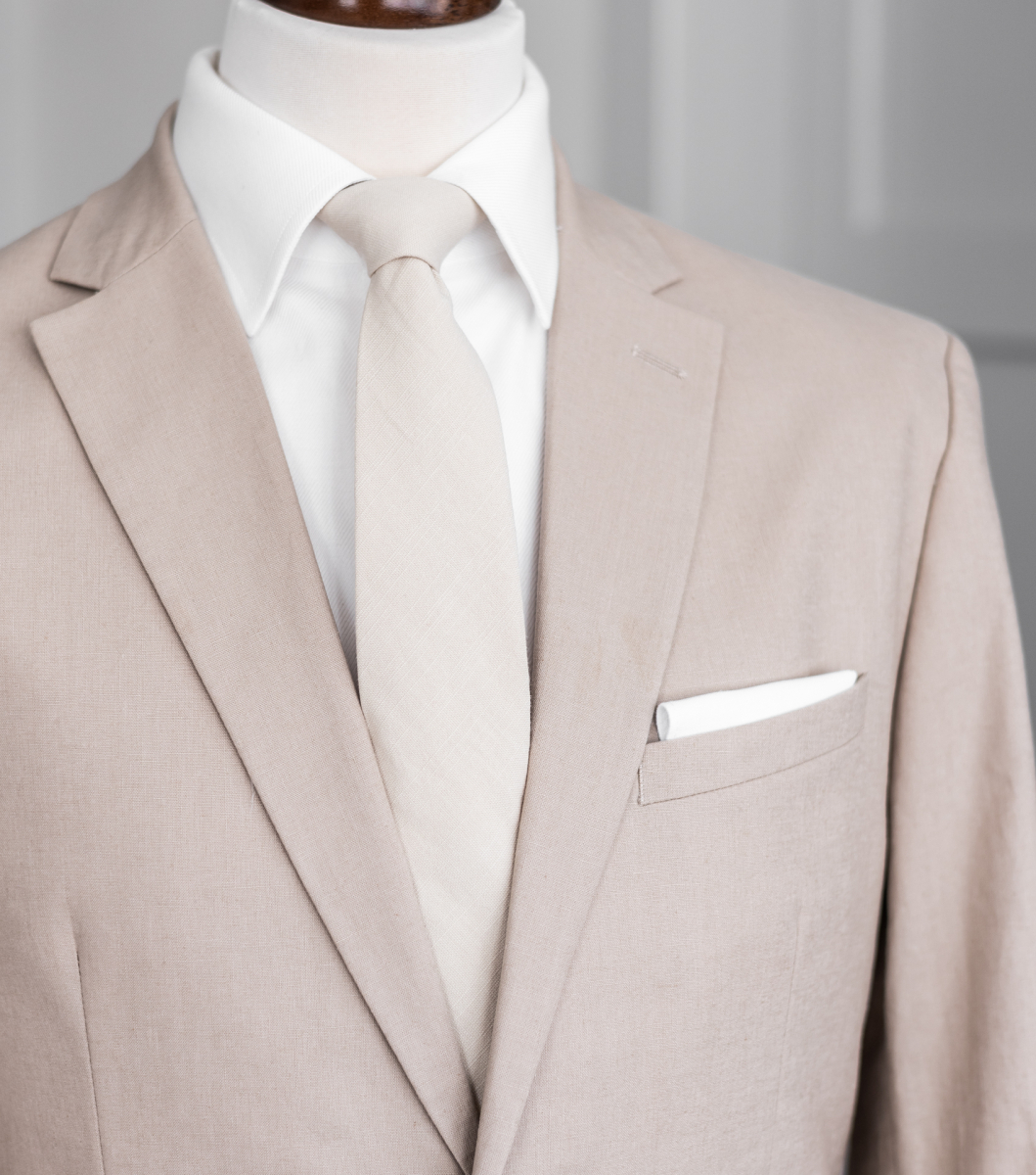 Krémová sada Ivory s kravatou, motýlikom a trakmi | bubibubi.sk