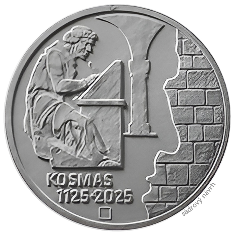 kronikář Kosmas 900. leté výročí úmrtí 200 Kč stříbrná mince 2025 proof | Česká numismatika