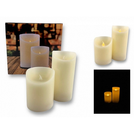 LED gyertya viasz utánzattal, krémszinű 12 cm | Ajandek123.hu