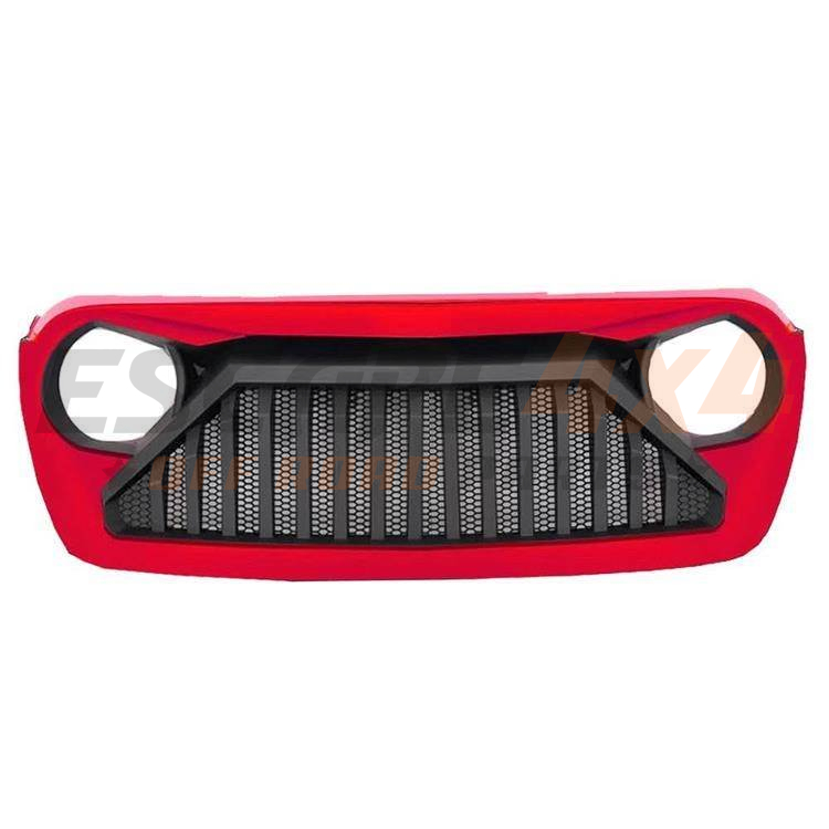 Front grille OFD Angry Eyes Jeep Wrangler JL (18-), red | Escape4x4.eu