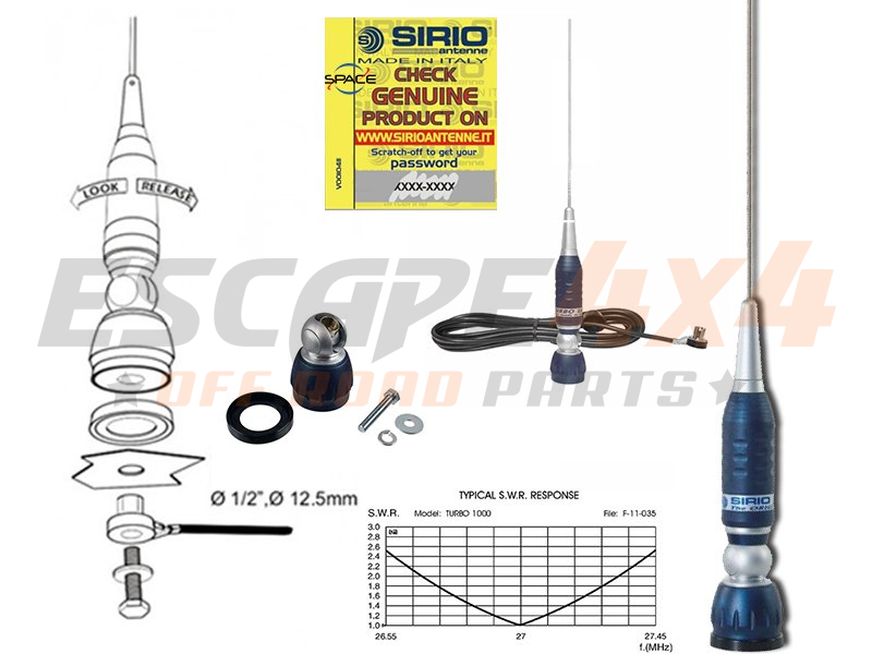 Antenna Turbo 1000 SIRIO 110 cm | Escape4x4.eu
