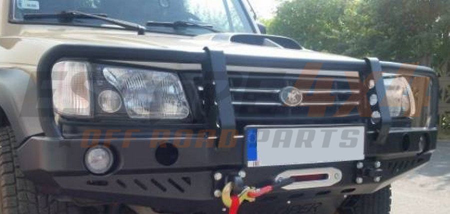 Front bumper with bull bar Hyundai Galloper (98-03) | Escape4x4.eu