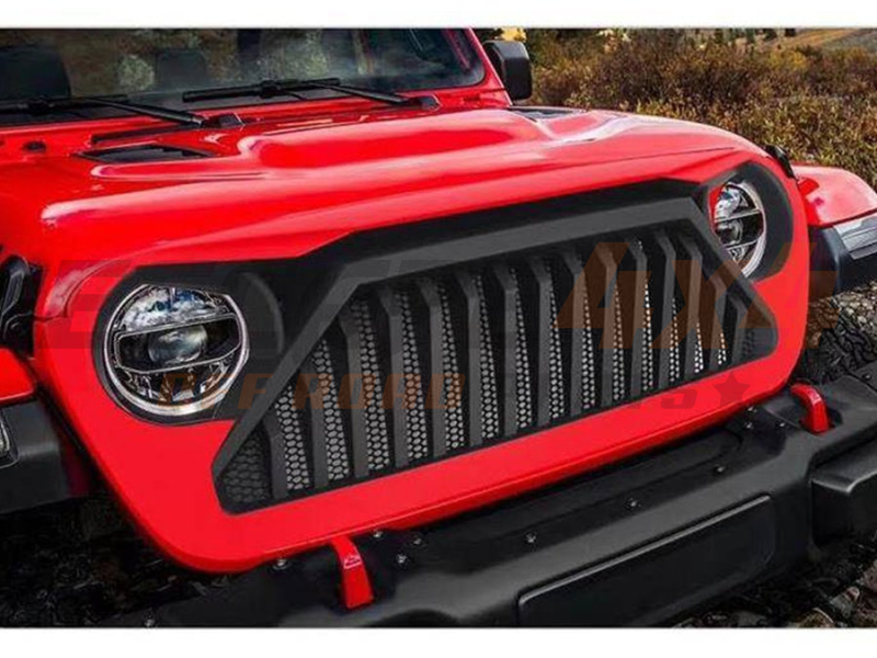 Front grille OFD Angry Eyes Jeep Wrangler JL (18-), red | Escape4x4.eu