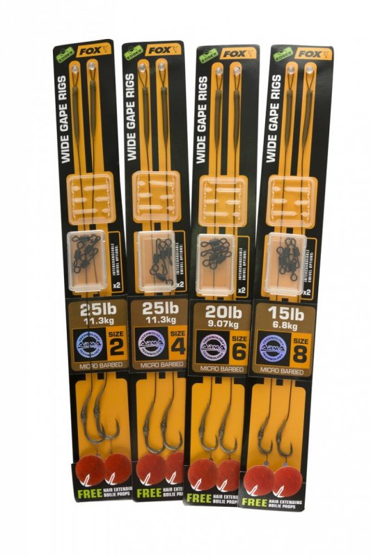 FOX - Návazec Wide Gape Ready Rig Barbed Gravelly Brown Velikost 4 25lb ...