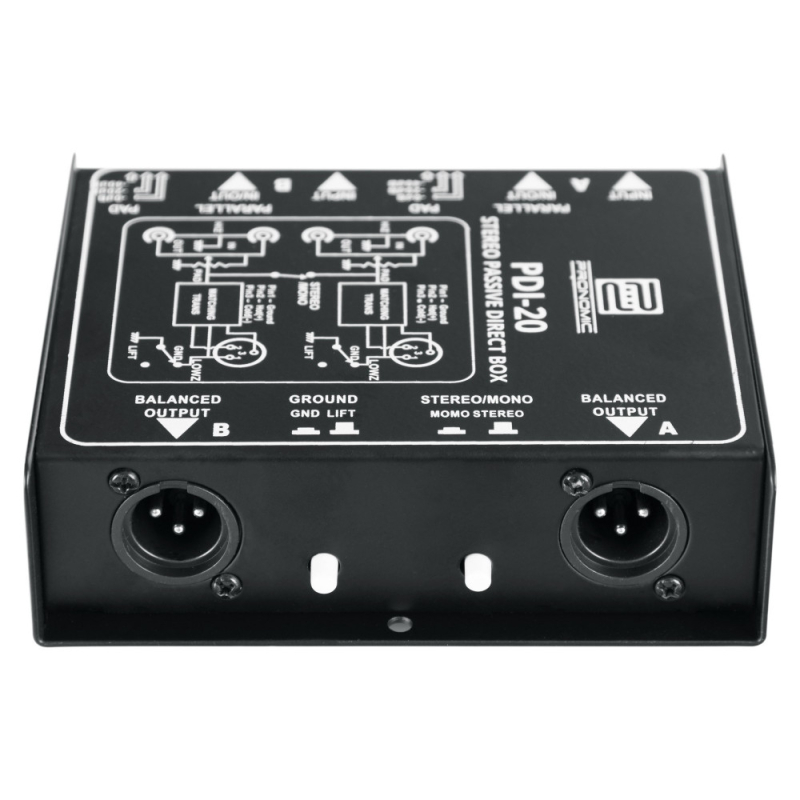 Pronomic PDI-20 passive Stereo-DI-Box | Harfa.com - Hudební nástroje
