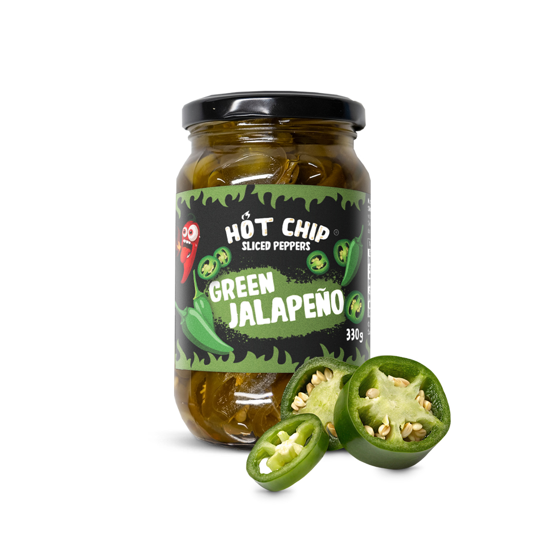 Green Jalapeño peppers sliced in vinegar brine - 330g | Real Chilli. Real Heat.