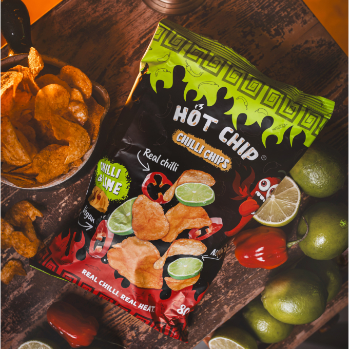 Chilli & Lime Chips 80 g | Real Chilli. Real Heat.