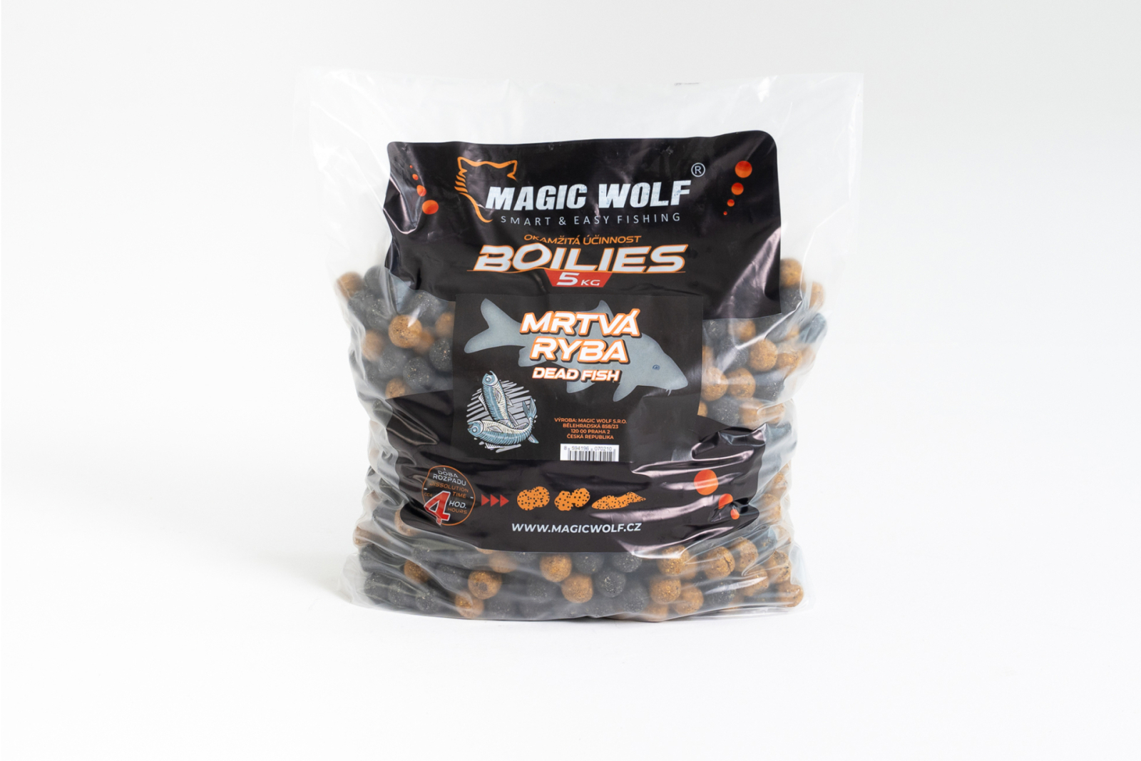 Magic Wolf boilies Mrtvá ryba 5kg | Prodej nástrah na lov kaprů