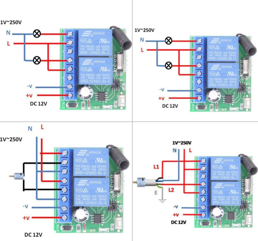 Telecomando universale senza fili 433Mhz con ricevitore trasmettitore ...