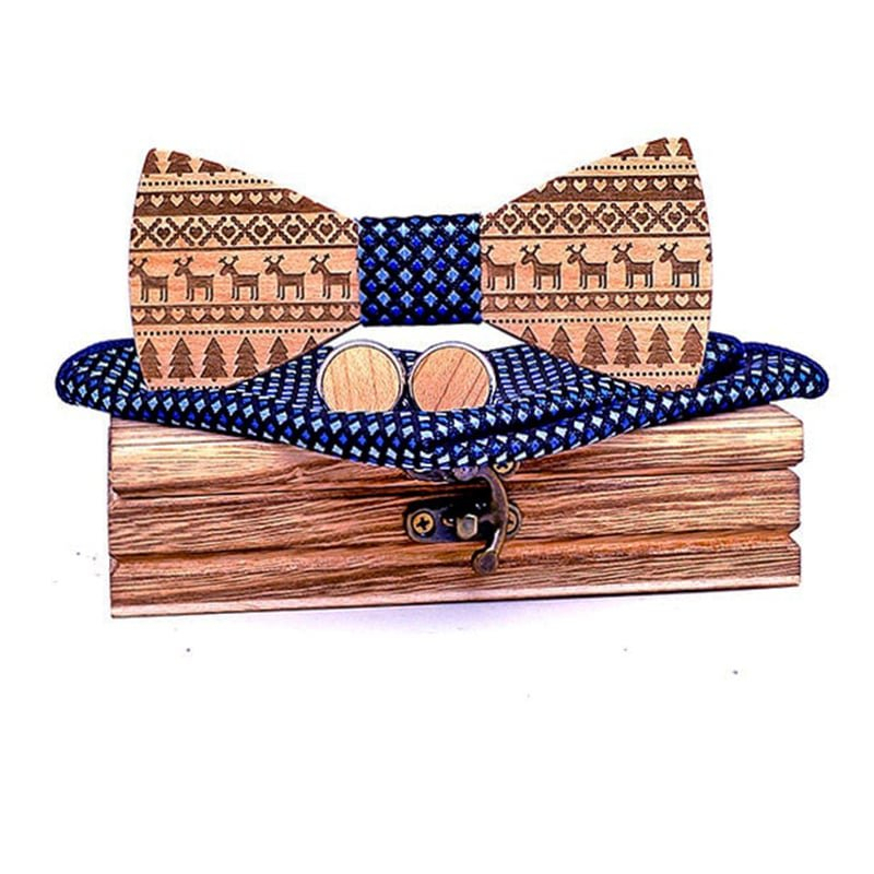 Mahoosive Fa csokornyakkendő zsebkendővel és mandzsettagombokkal T230 ...