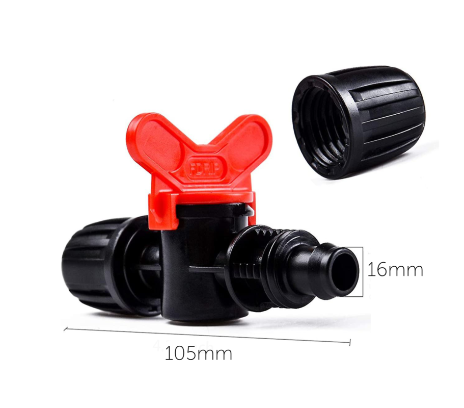 Spojka cevi za zalivanje z ventilom - 16 mm | Secutek.si