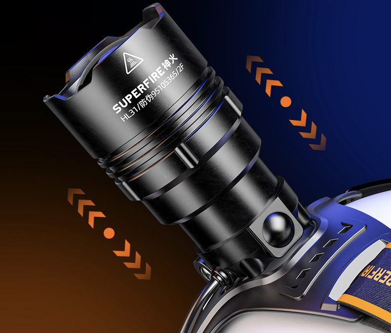 Supfire LED čelovka HL31 (36W, USB-C, 90°) | Spyobchod.cz