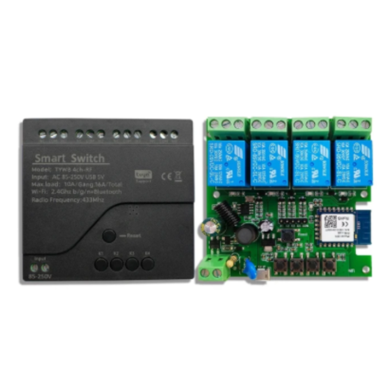 4-kanalni inteligentni modul WIFI, AC 85-250V, Tuya | Secutek.si