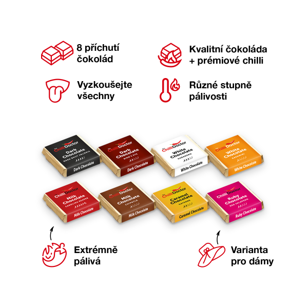 Karamelová čokoláda s chilli Cayenne 5 g | The ChilliDoctor